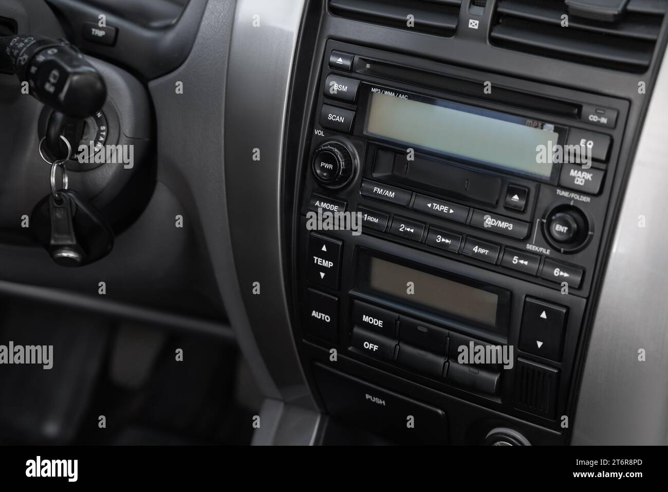 View of automotive head unit in car Stock Photo - Alamy
