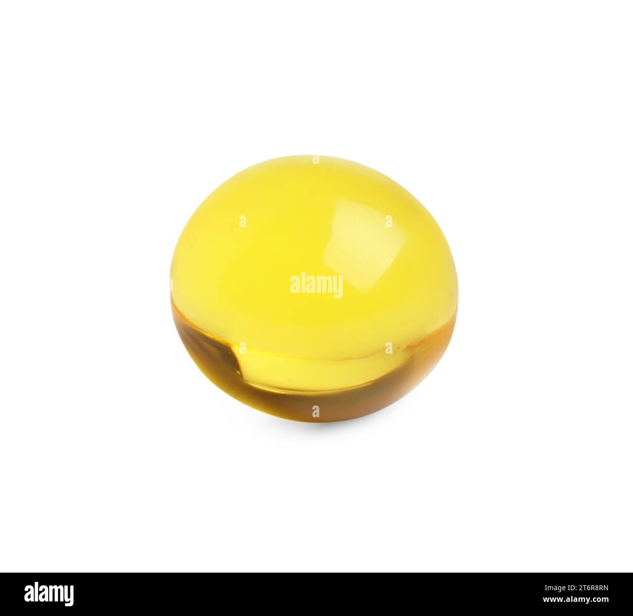 One yellow pill on white background. Medicinal treatment Stock Photo ...