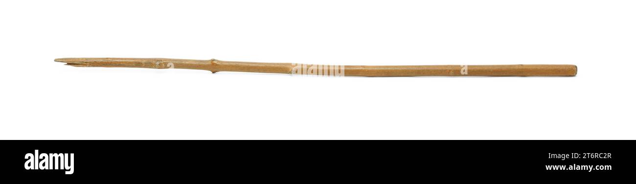 One old wooden stick isolated on white Stock Photo - Alamy