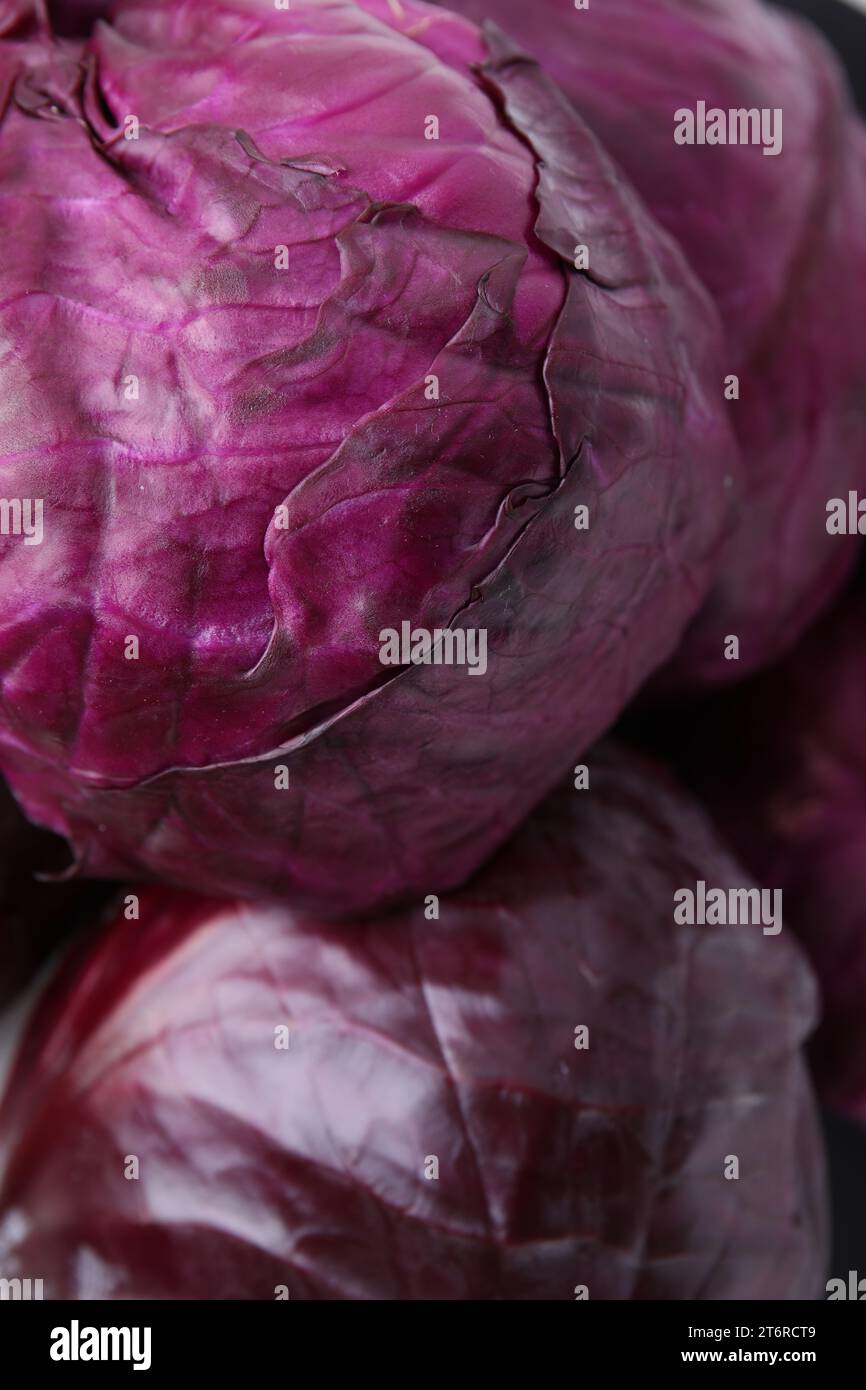 Many whole red cabbages as background, closeup Stock Photo - Alamy