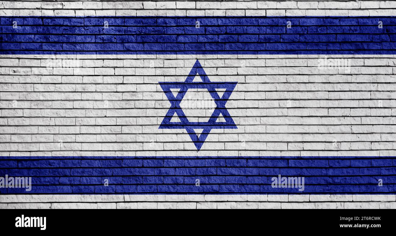 Flag of Israel painted on brick wall, banner design Stock Photo - Alamy