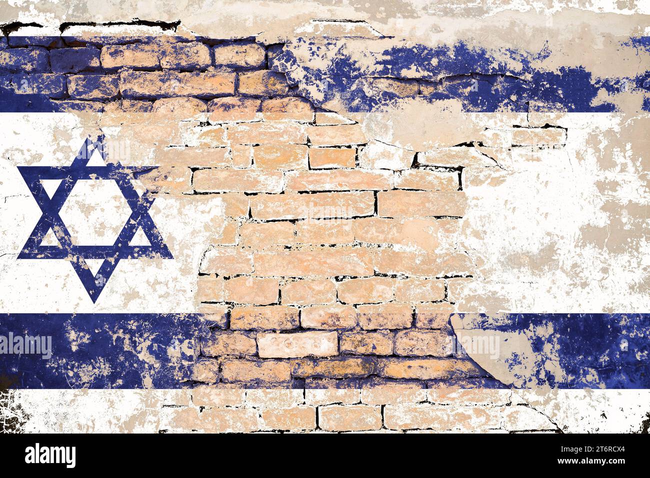 Flag of Israel painted on brick wall Stock Photo - Alamy