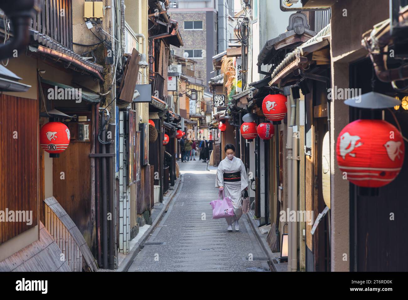 Kyoto, Japan - April 17, 2023: view of the Ponto-cho district in the ...