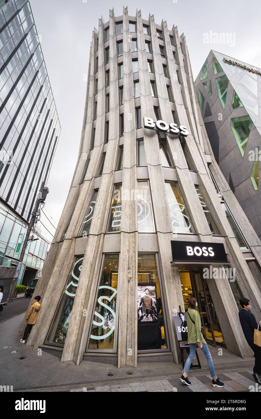 Tokyo, Japan - April 08, 2023: contemporary Keyaki Building with BOSS ...