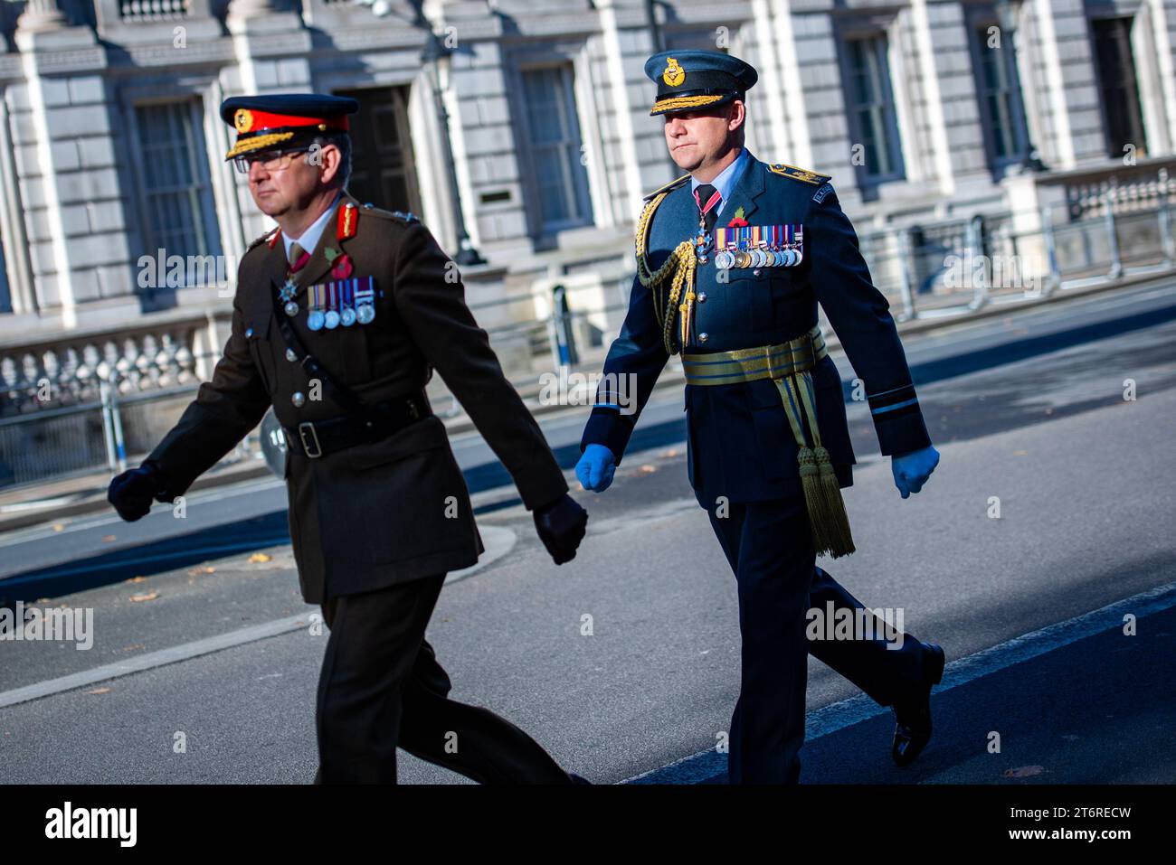 The military personnel march during the Armistice Day 2023 at the ...