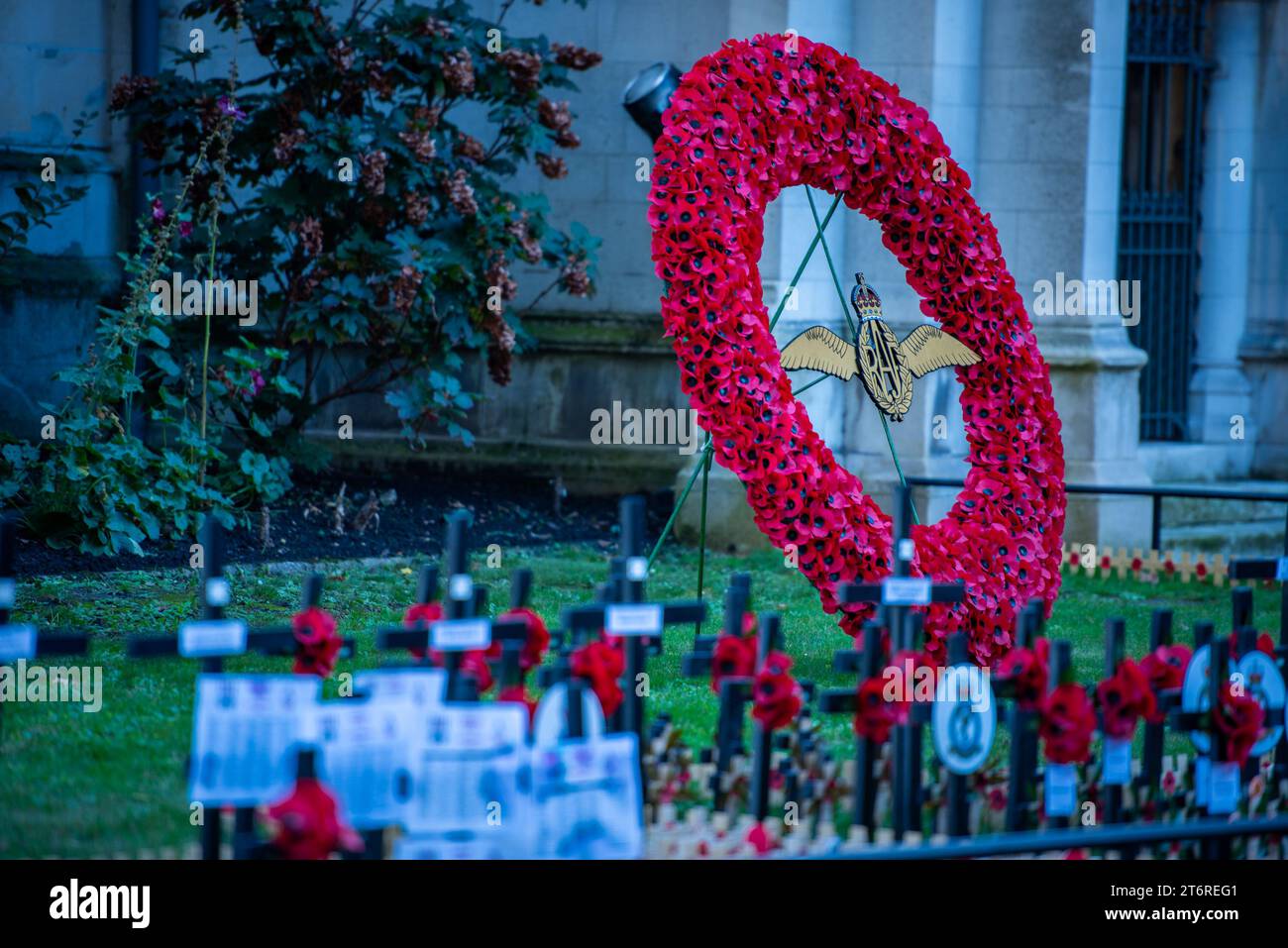 A poppy wreath was displayed at Westminster Abbey on Armistice Day 2023 ...