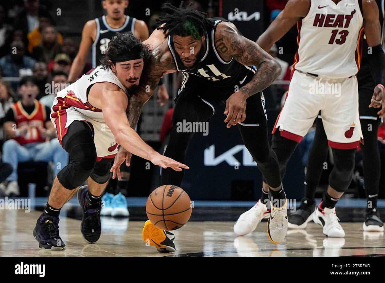 Atlanta Hawks forward Saddiq Bey (41) hits the ball from the hands of ...