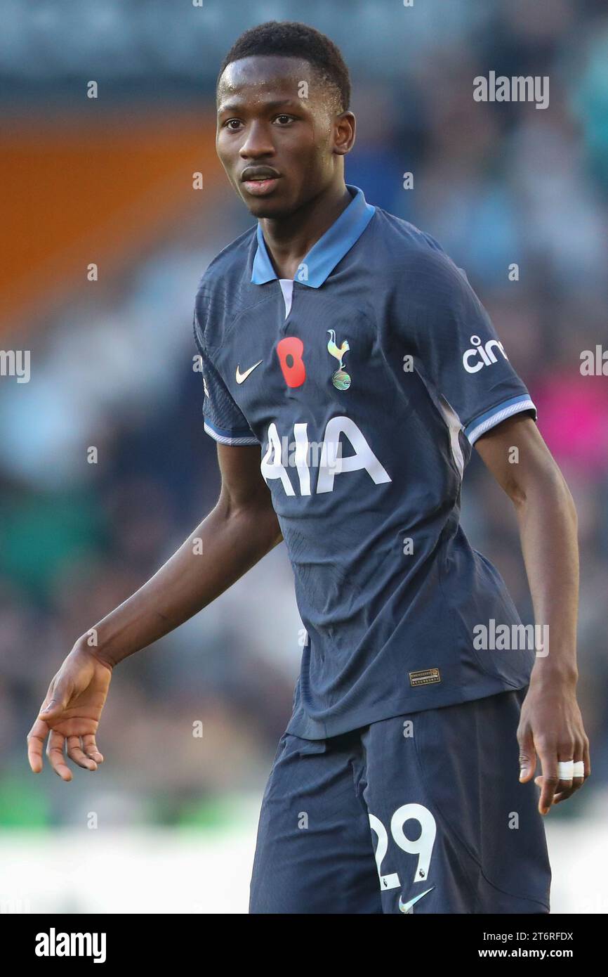 Pape Matar Sarr #29 of Tottenham Hotspur during the Premier League ... Pape Matar Sarr #29 of Tottenham Hotspur during the Premier League ...
