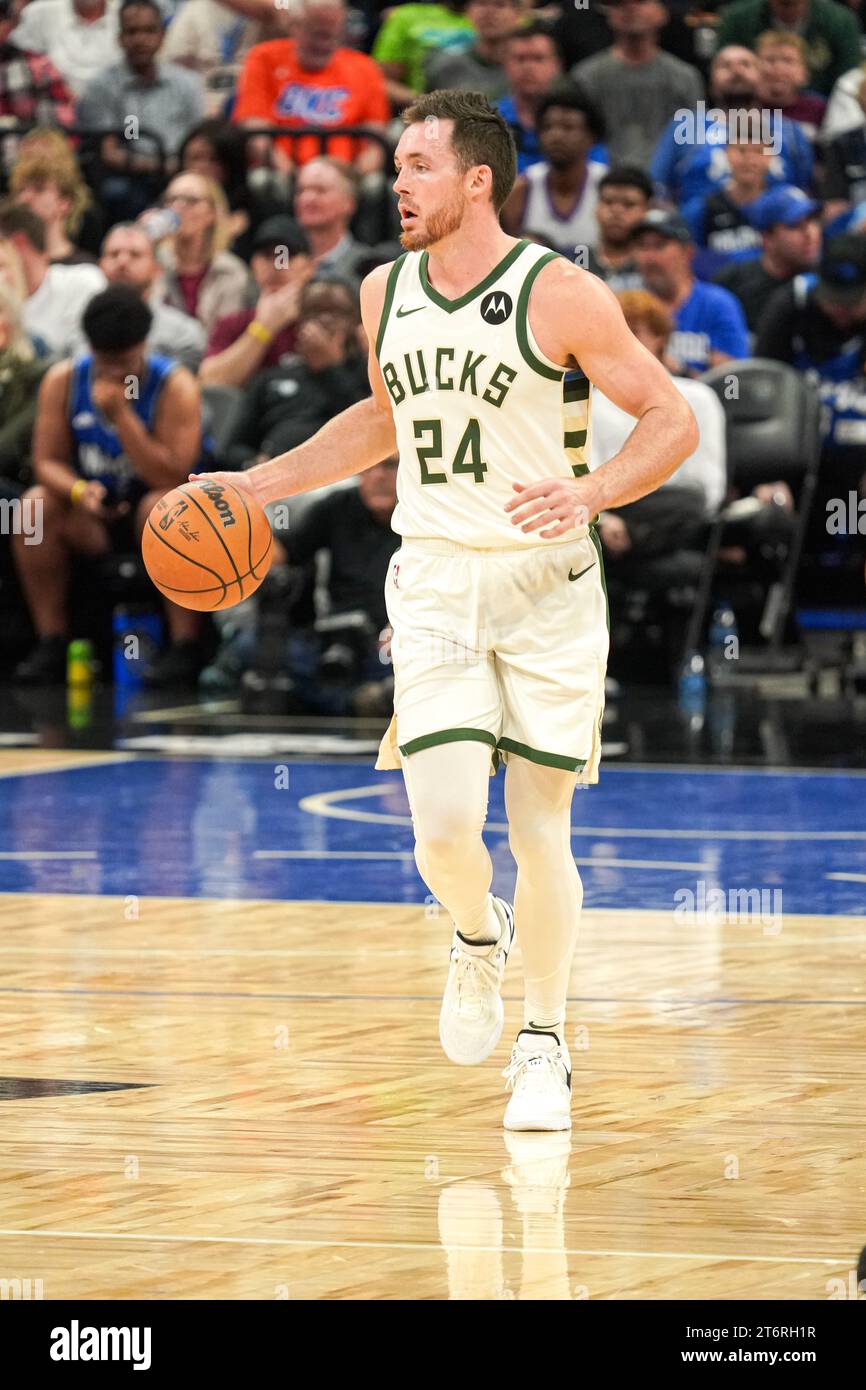 Orlando, Florida, USA, November 11, 2023, Milwaukee Bucks guard Pat ...