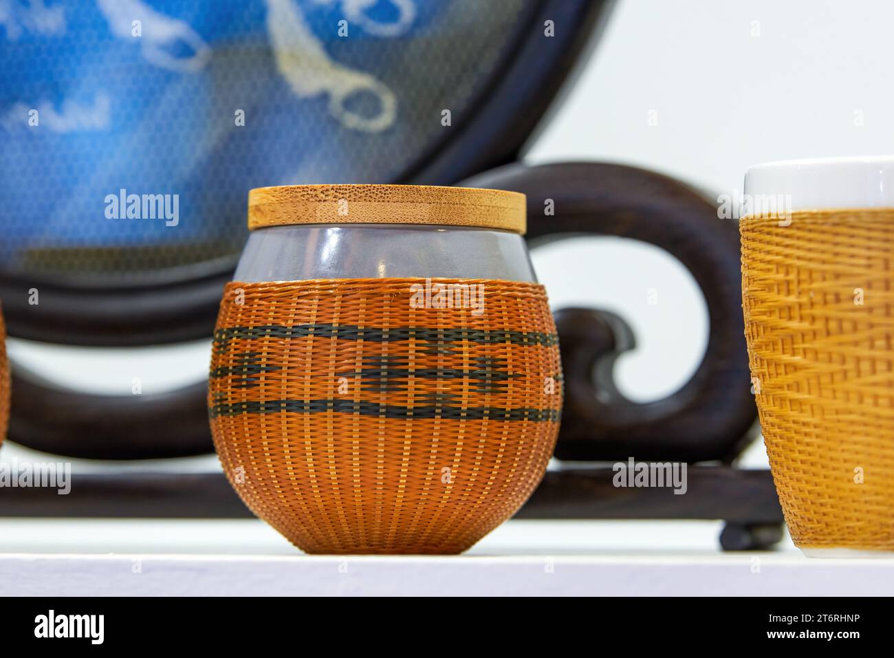 Close-up of handmade containers in Southeast Asian style Stock Photo ...