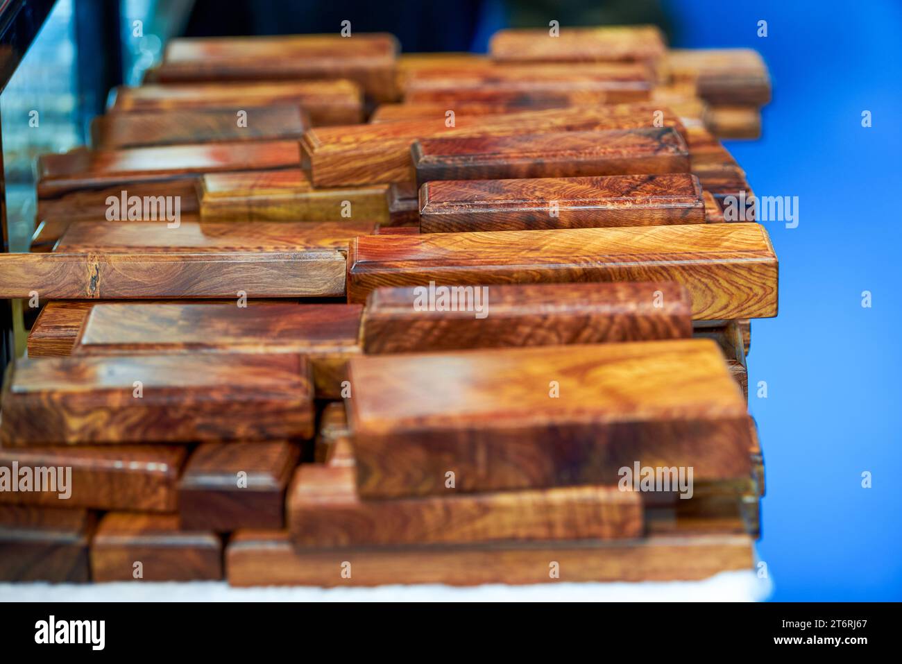 Precious and exquisite mahogany blocks and planks Stock Photo - Alamy