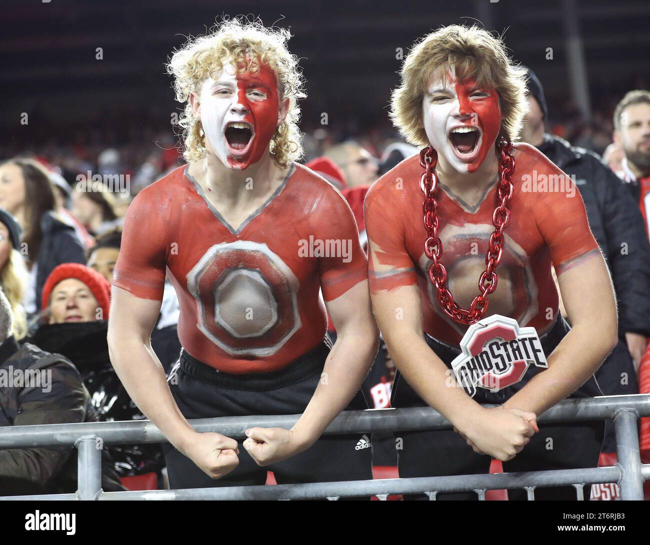 Ohio State Buckeyes fans celebrate a touchdown in the first quarter ...