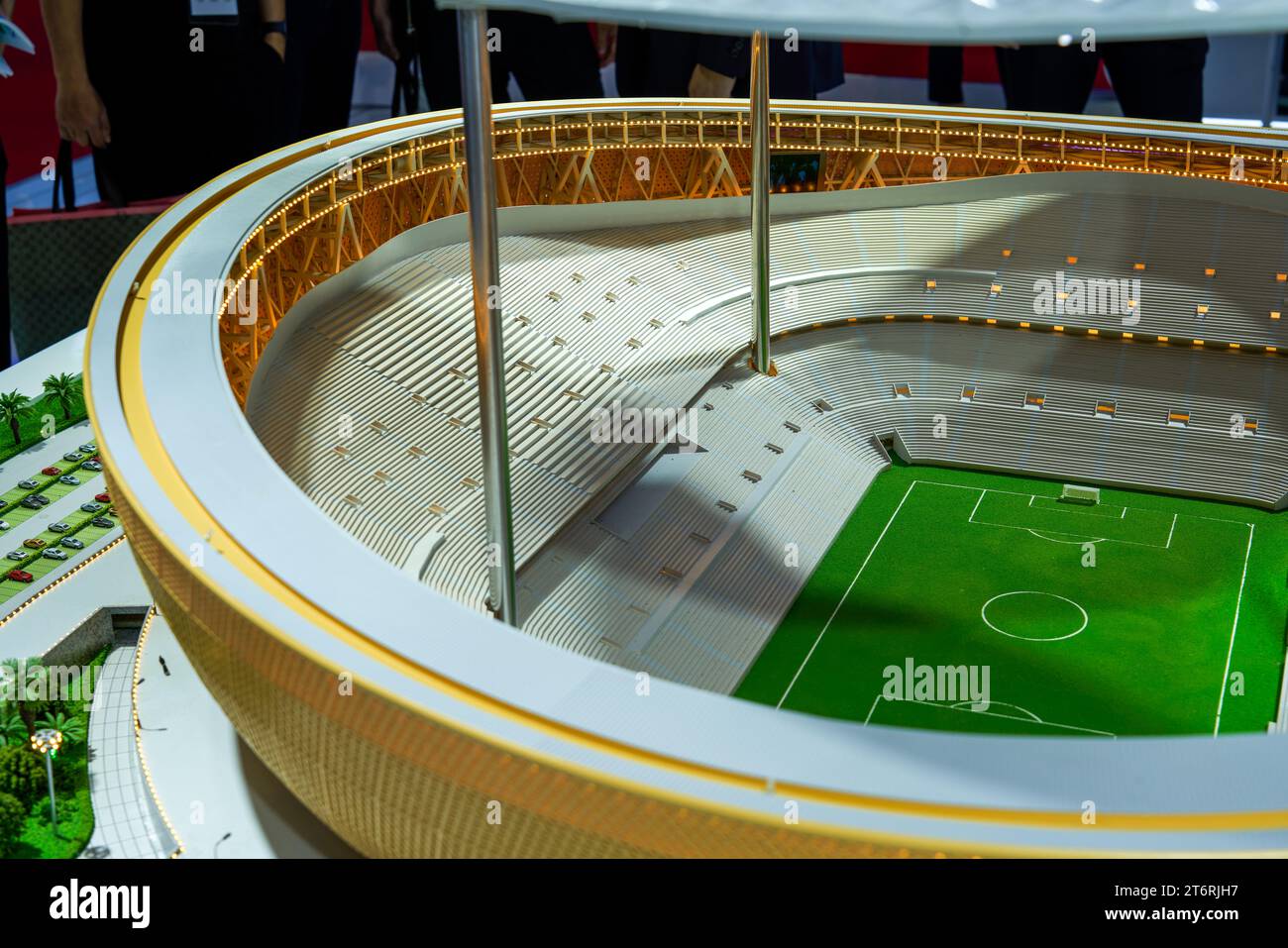 Model of a modern football field stadium Stock Photo - Alamy