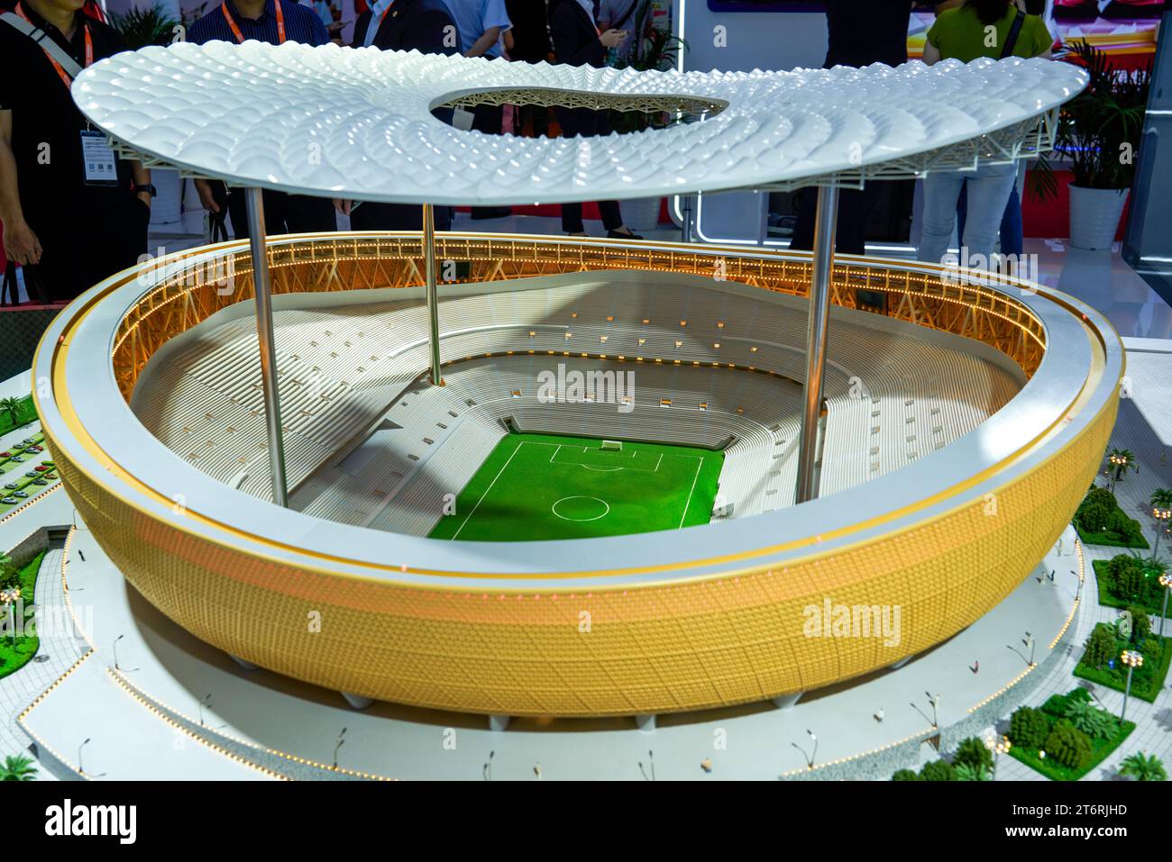 Model of a modern football field stadium Stock Photo - Alamy