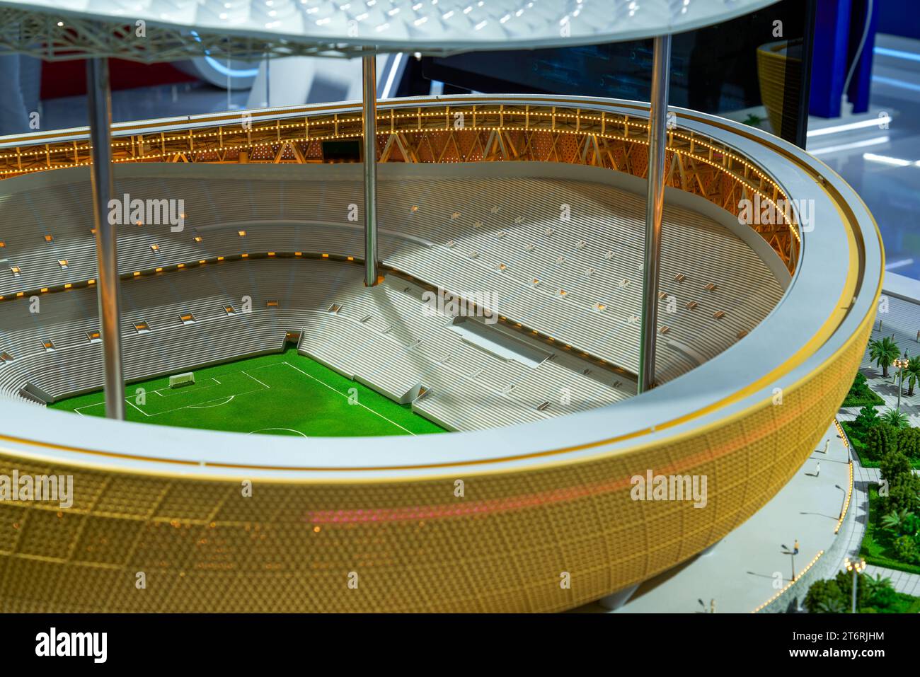 Model of a modern football field stadium Stock Photo - Alamy
