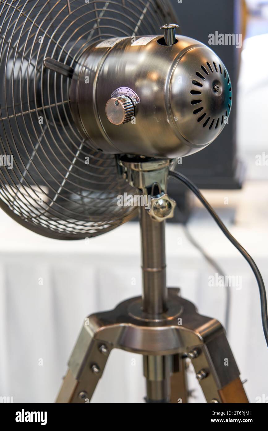 An exquisite retro all-metal electric fan Stock Photo - Alamy