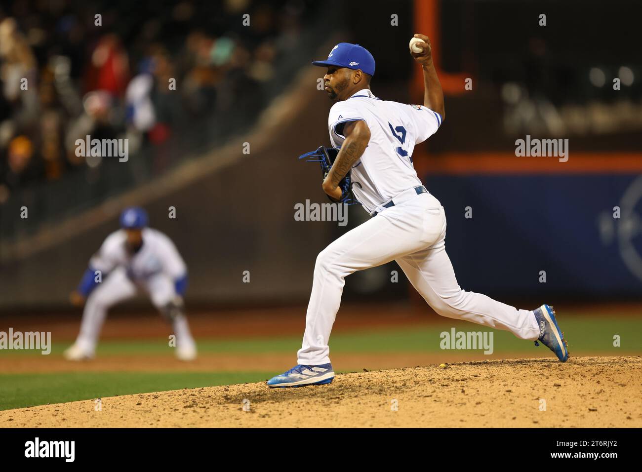 Los Tigres del Licey relief pitcher Carlos Gomez (93) throws during the ...