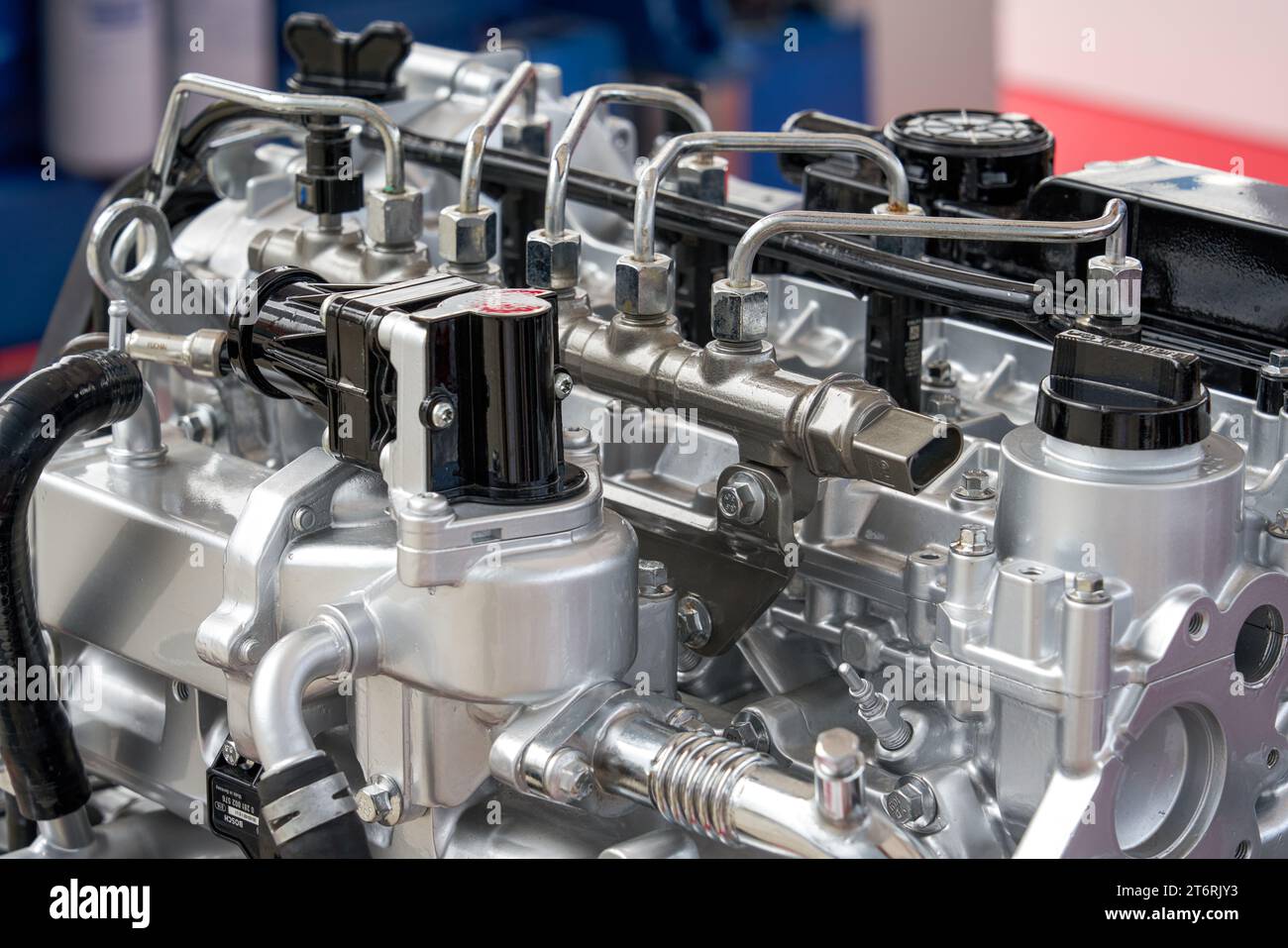 Close-up of a new complex automotive internal combustion engine Stock ...