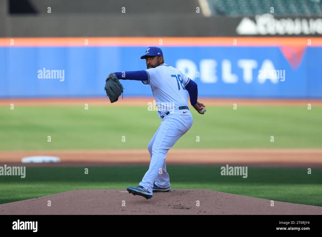 Los Tigres del Licey starting pitcher Cesar Valdez (78) throws during ...