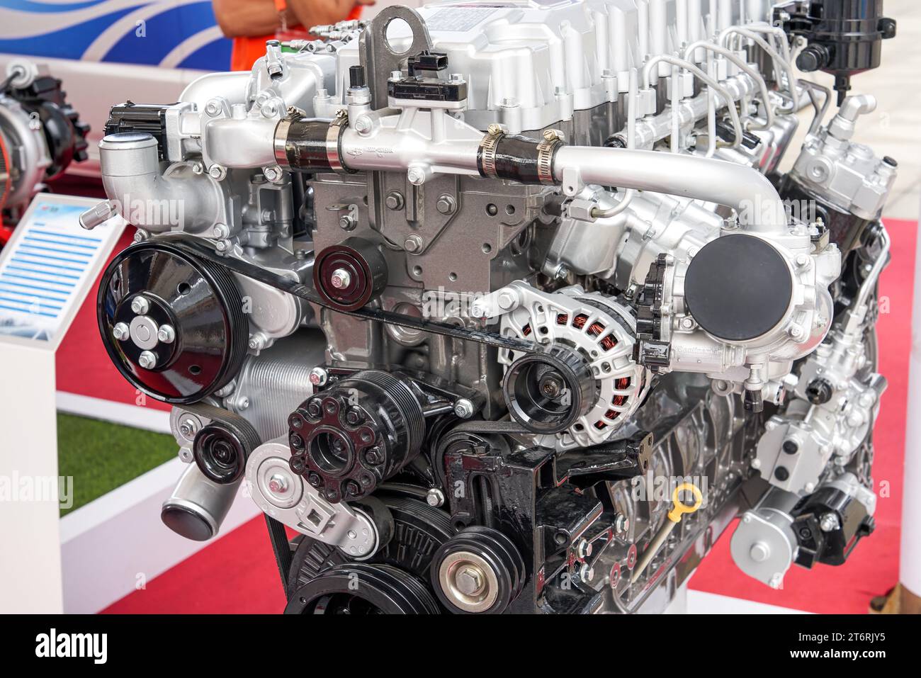Close-up of a new complex automotive internal combustion engine Stock ...