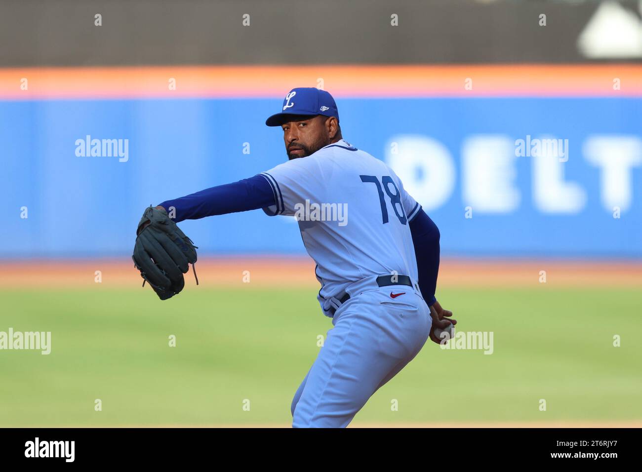 Los Tigres del Licey starting pitcher Cesar Valdez (78) throws during ...