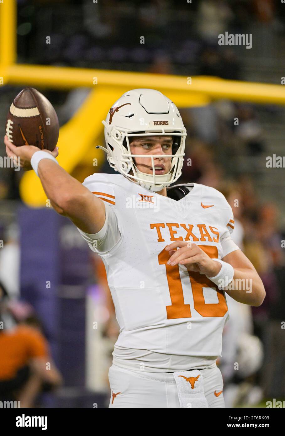 November 11 2023: Texas Longhorns quarterback Arch Manning (16) warms ...