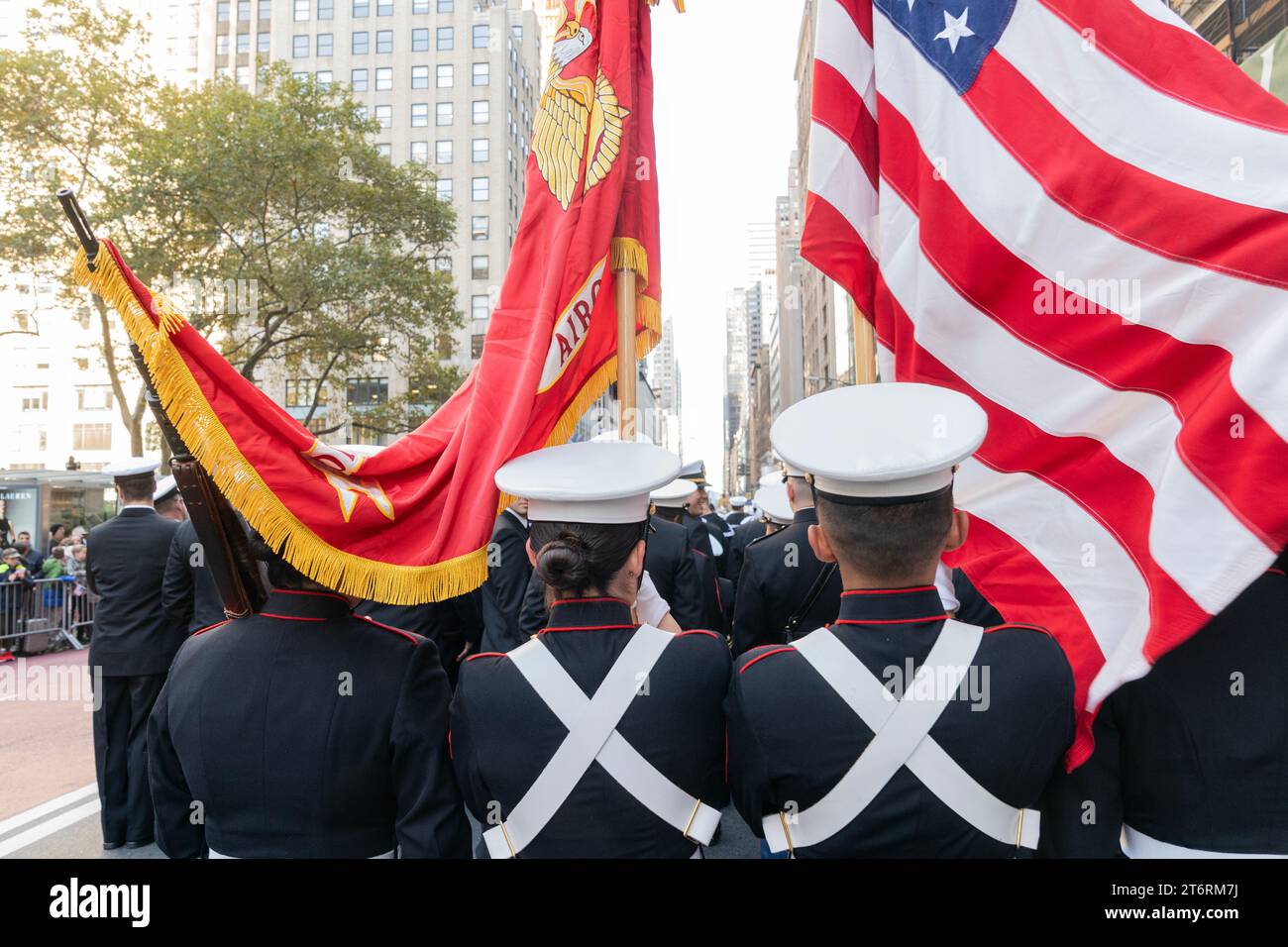 Members of Marine Corps marches during 104th annual Veterans Day Parade ...