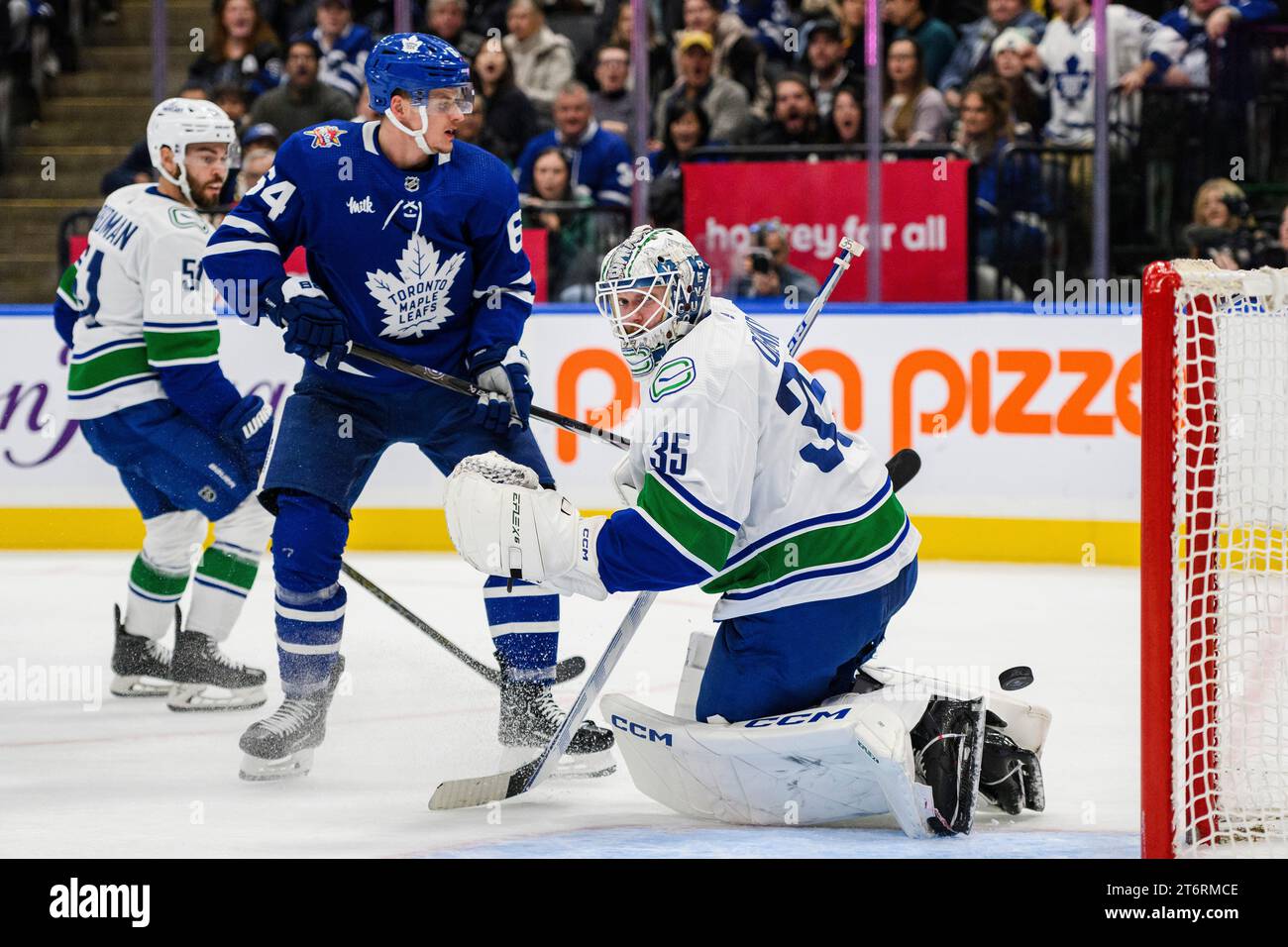 Toronto Maple Leafs' David Kampf (64) looks on as Vancouver Canucks ...