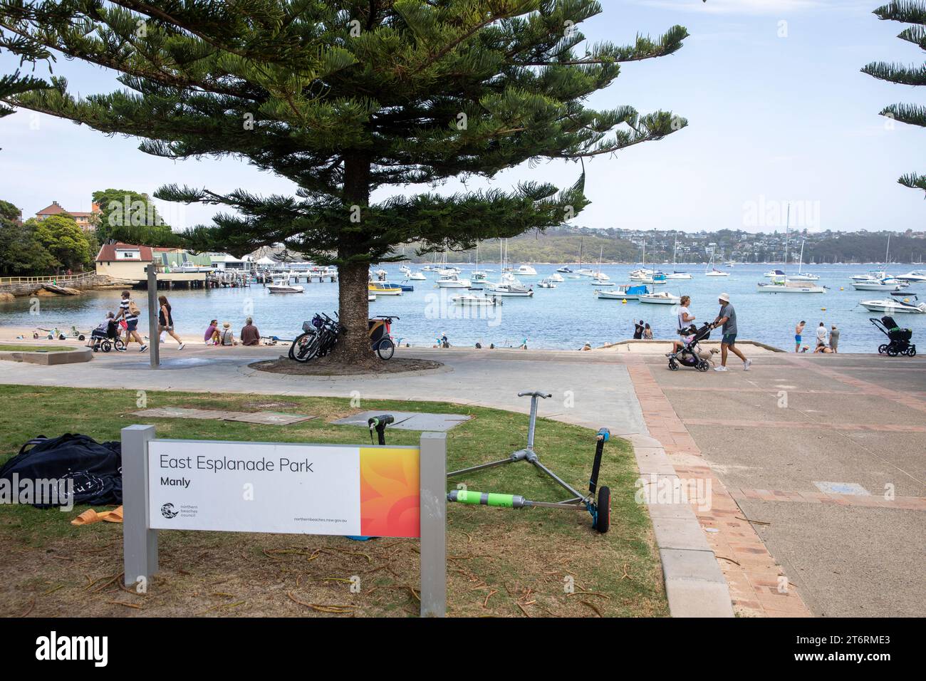 Manly Beach suburb in Sydney Australia and east esplanade park and ...