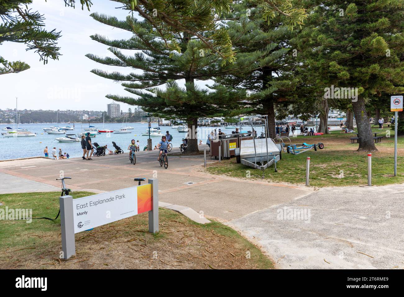 Manly Beach suburb in Sydney Australia and east esplanade park and ...