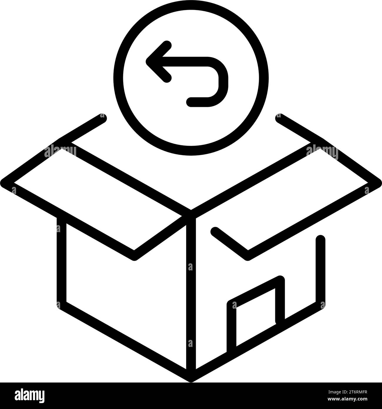 Parcel return service. Delivery box and back arrow. Pixel perfect ...