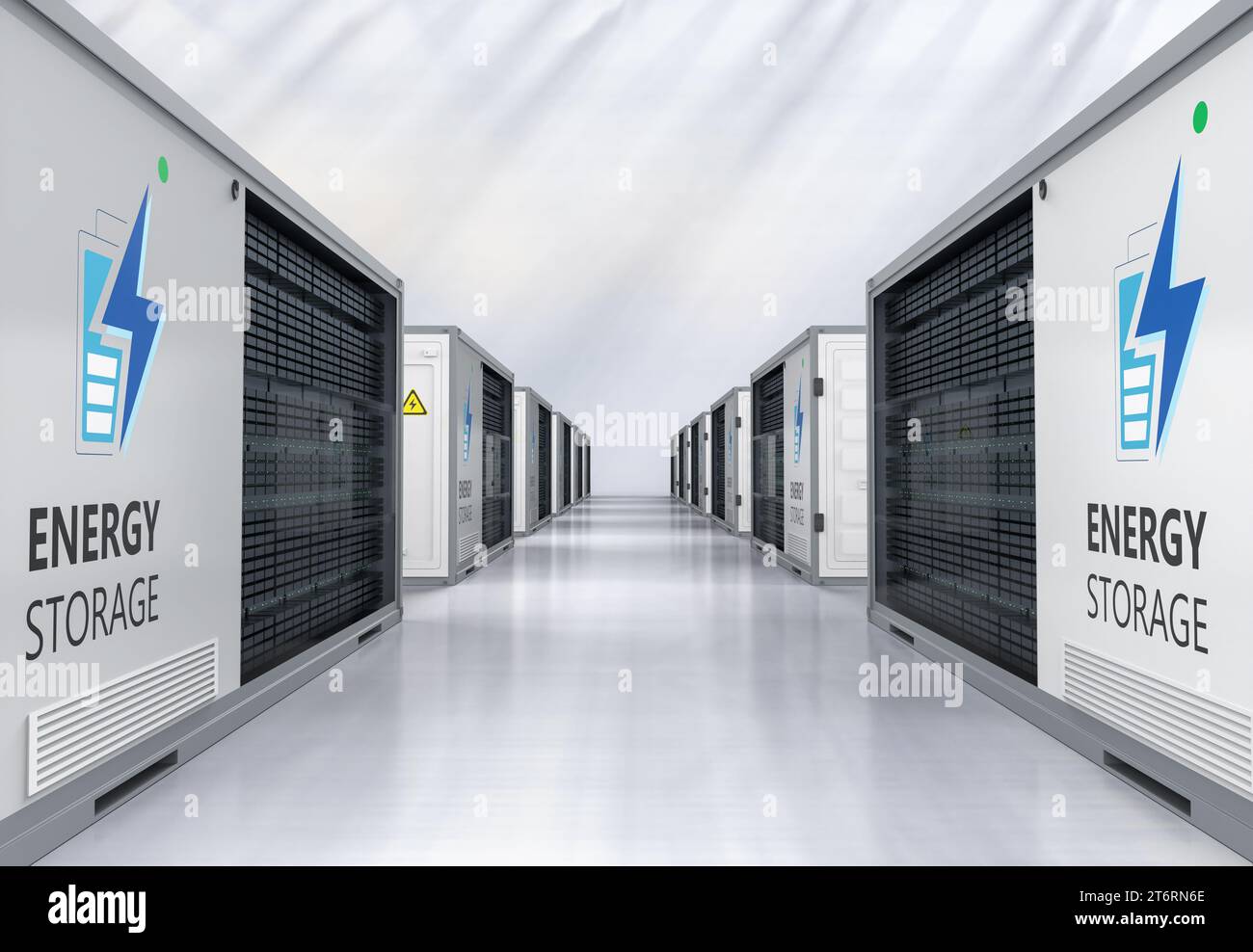 3d rendering group of energy storage system or battery container units ...