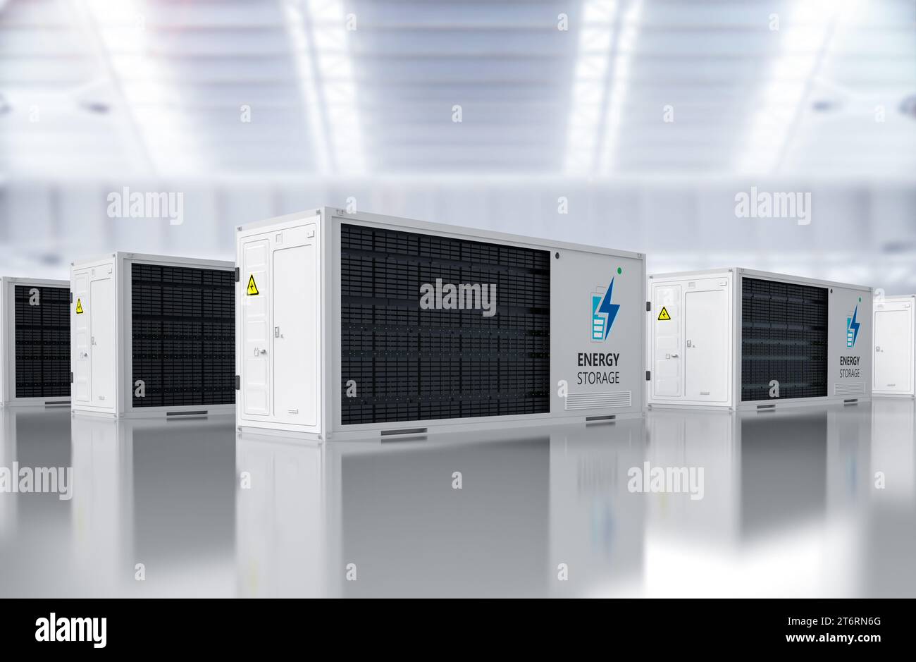 3d rendering group of energy storage system or battery container units ...