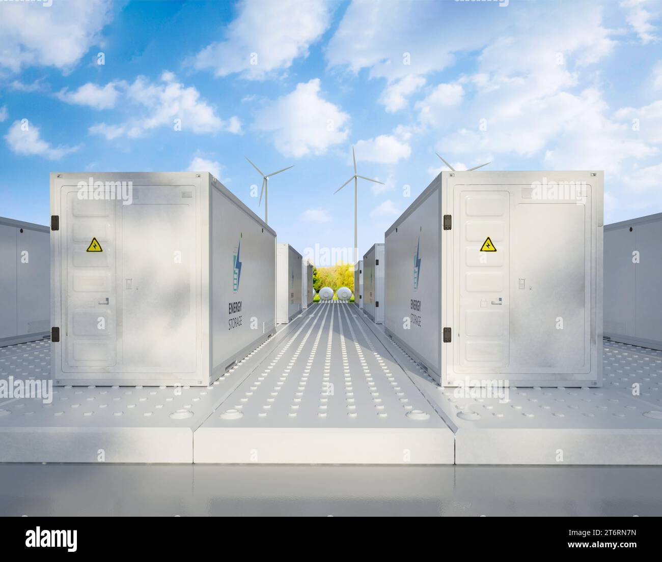 3d rendering amount of energy storage systems or battery container ...