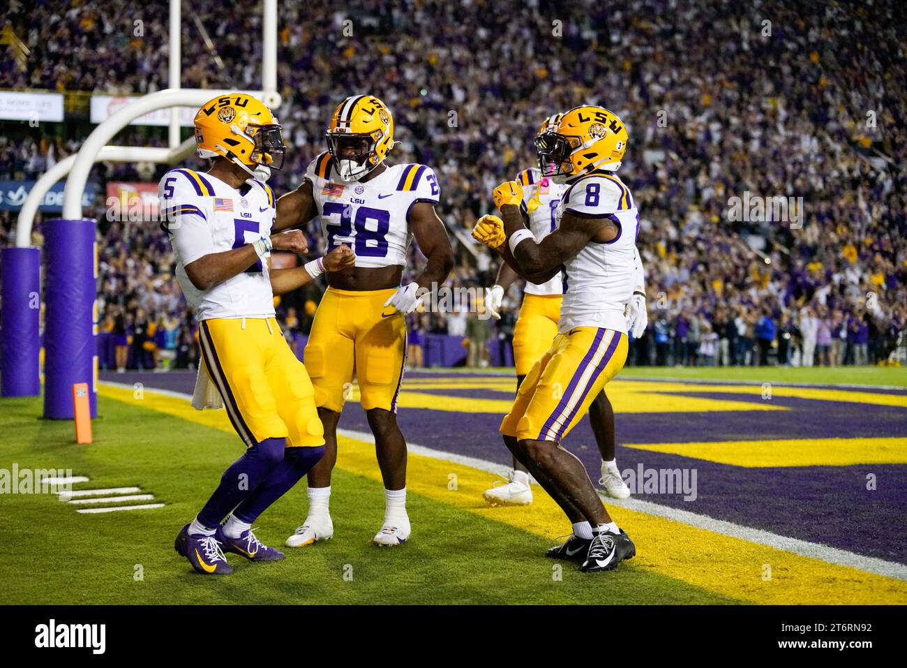November 11, 2023: LSU Tigers MALIK NABORS (8), KALEB JACKSON (28) and ...