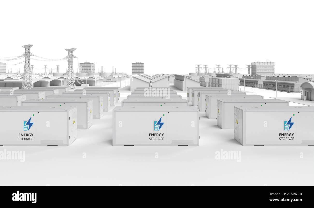 3d rendering energy storage system or battery container unit with smart ...