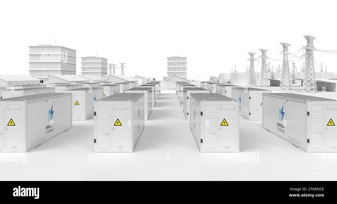 3d rendering energy storage system or battery container unit with smart ...