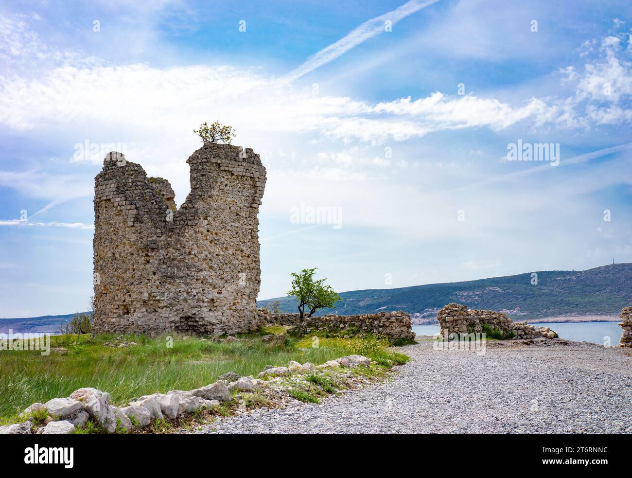 The remains of the ancient castle of Vecka kula Stock Photo - Alamy
