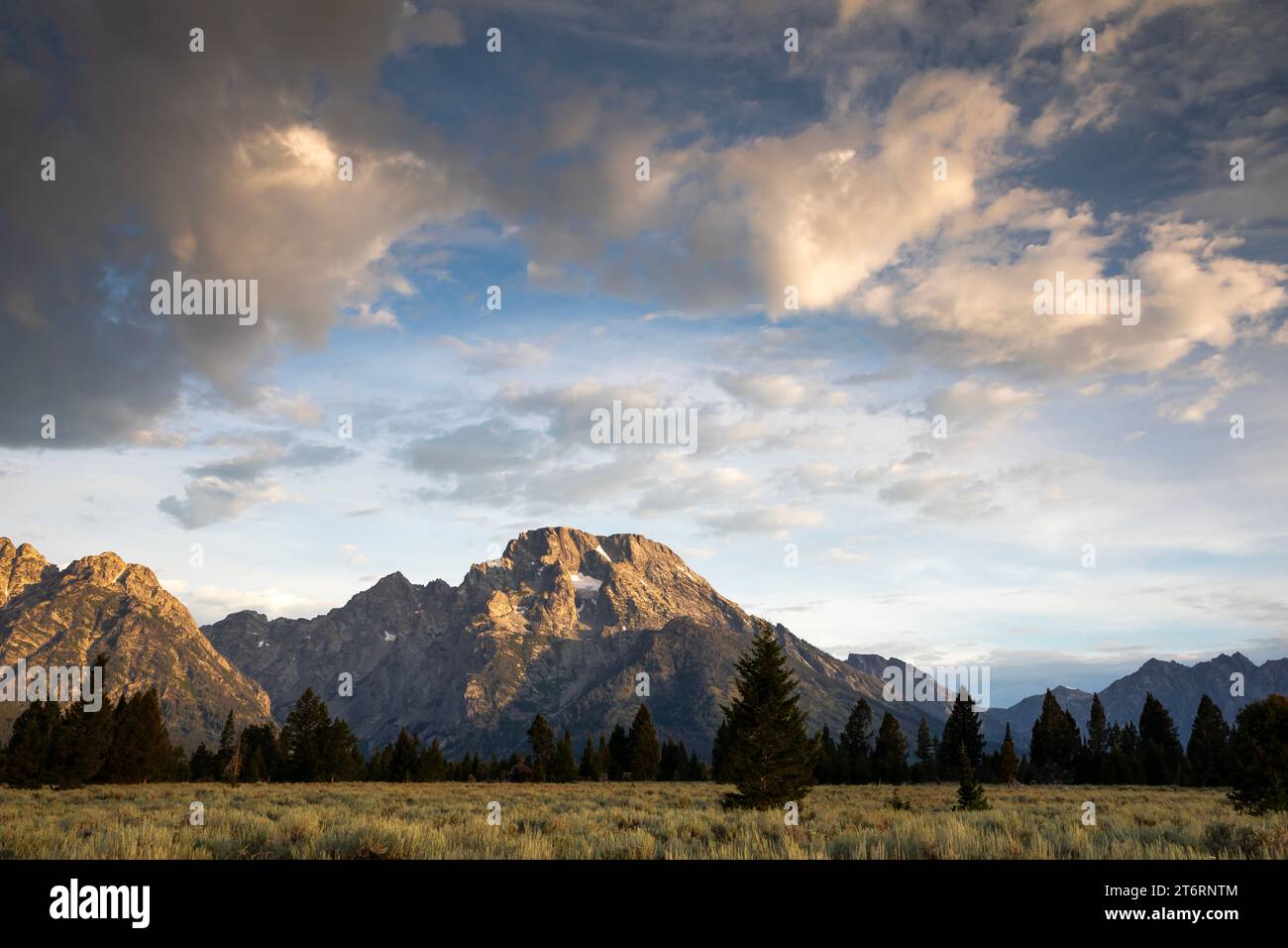 WY05783-00...WYOMING - Early morning light on Mount Moran in Grand ...