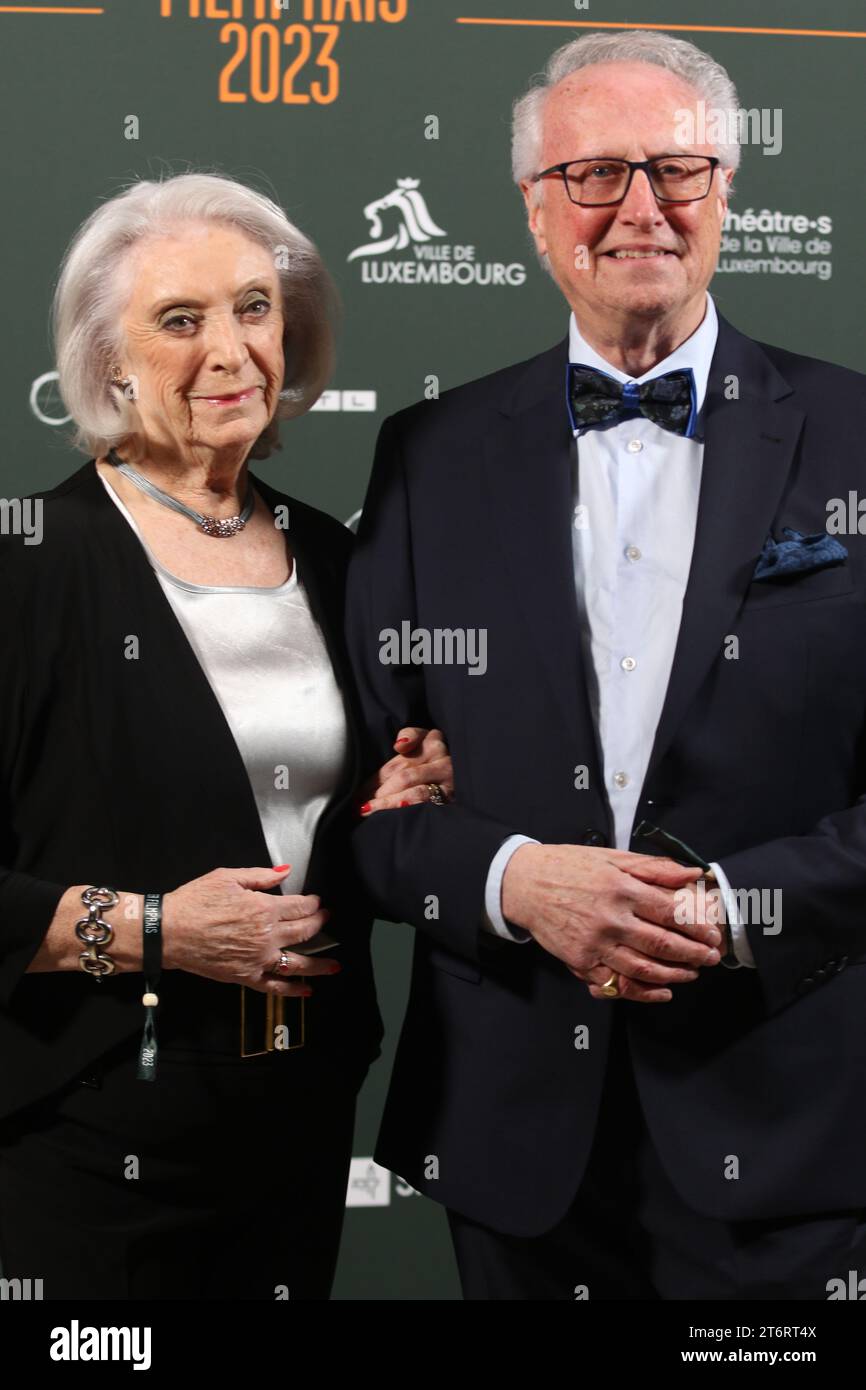 LUXEMBOURG, 11. October 2023: Claire Johnston, actress, and husband Gilbert attending the ...