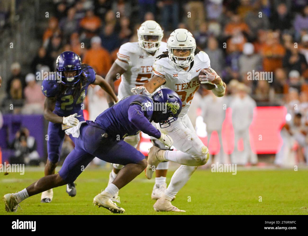 November 11 2023: TCU Horned Frogs safety Mark Perry (3) tackles Texas ...