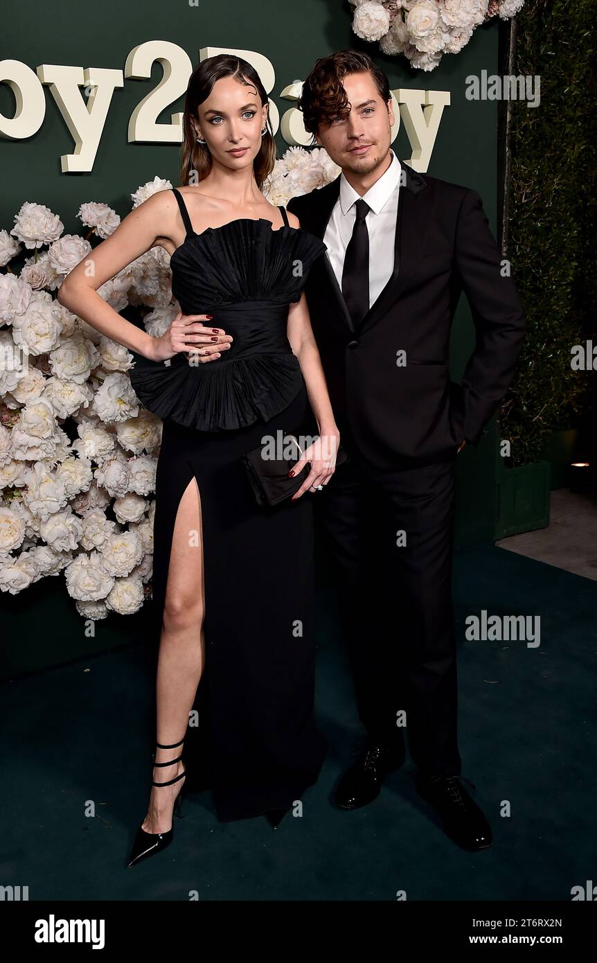 Ari Fournier and Cole Sprouse arriving at the 2023 Baby2Baby Gala held at the Pacific Design ...