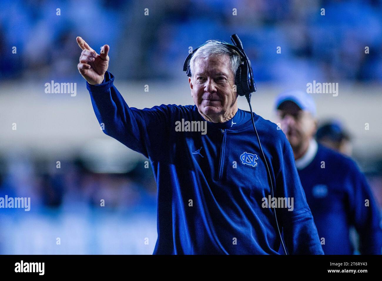 November 12, 2023: North Carolina Tar Heels head coach Mack Brown calls ...