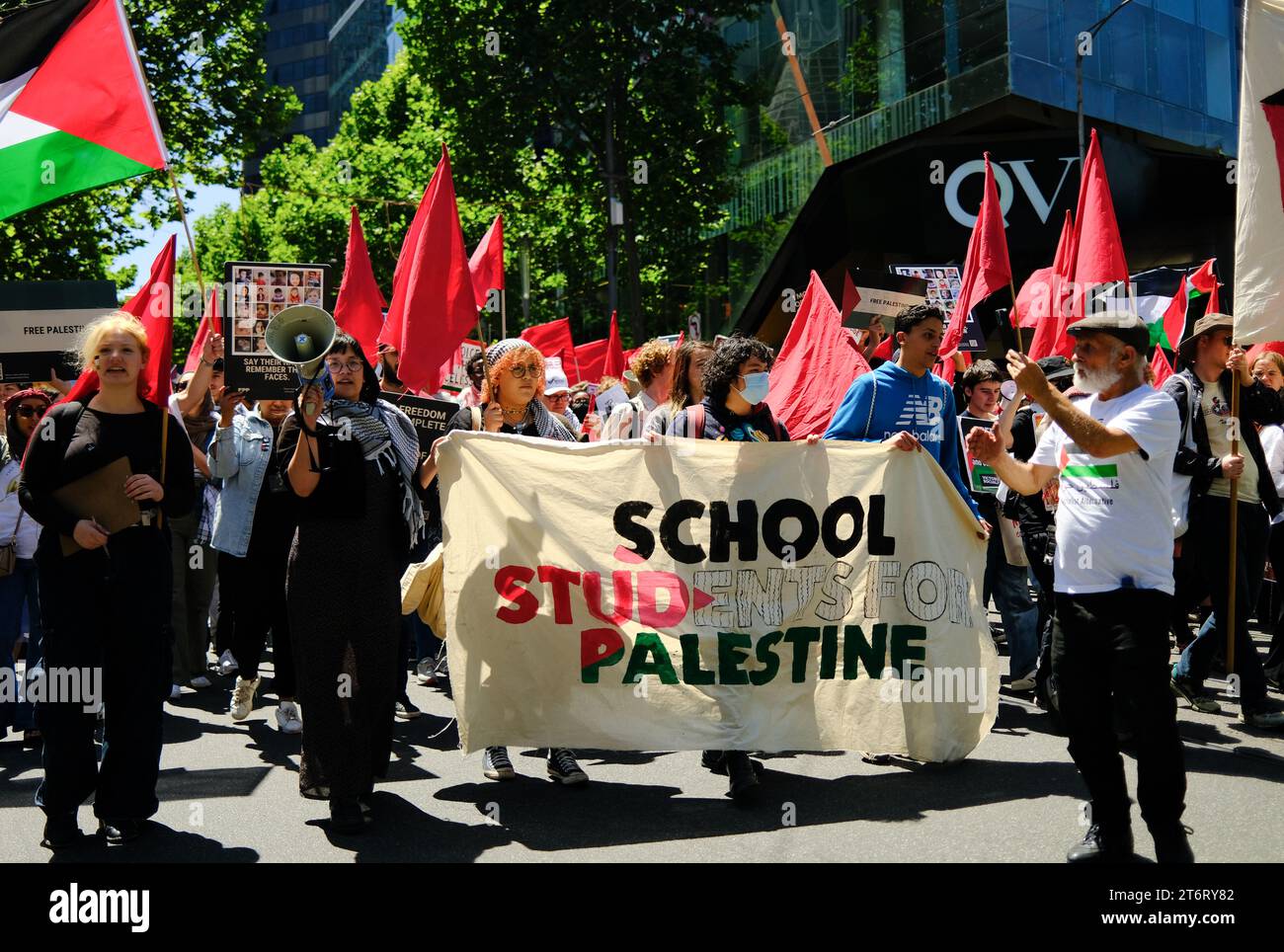 Melbourne CBD, 12 November 2023: Free Palestine protestors walk through ...