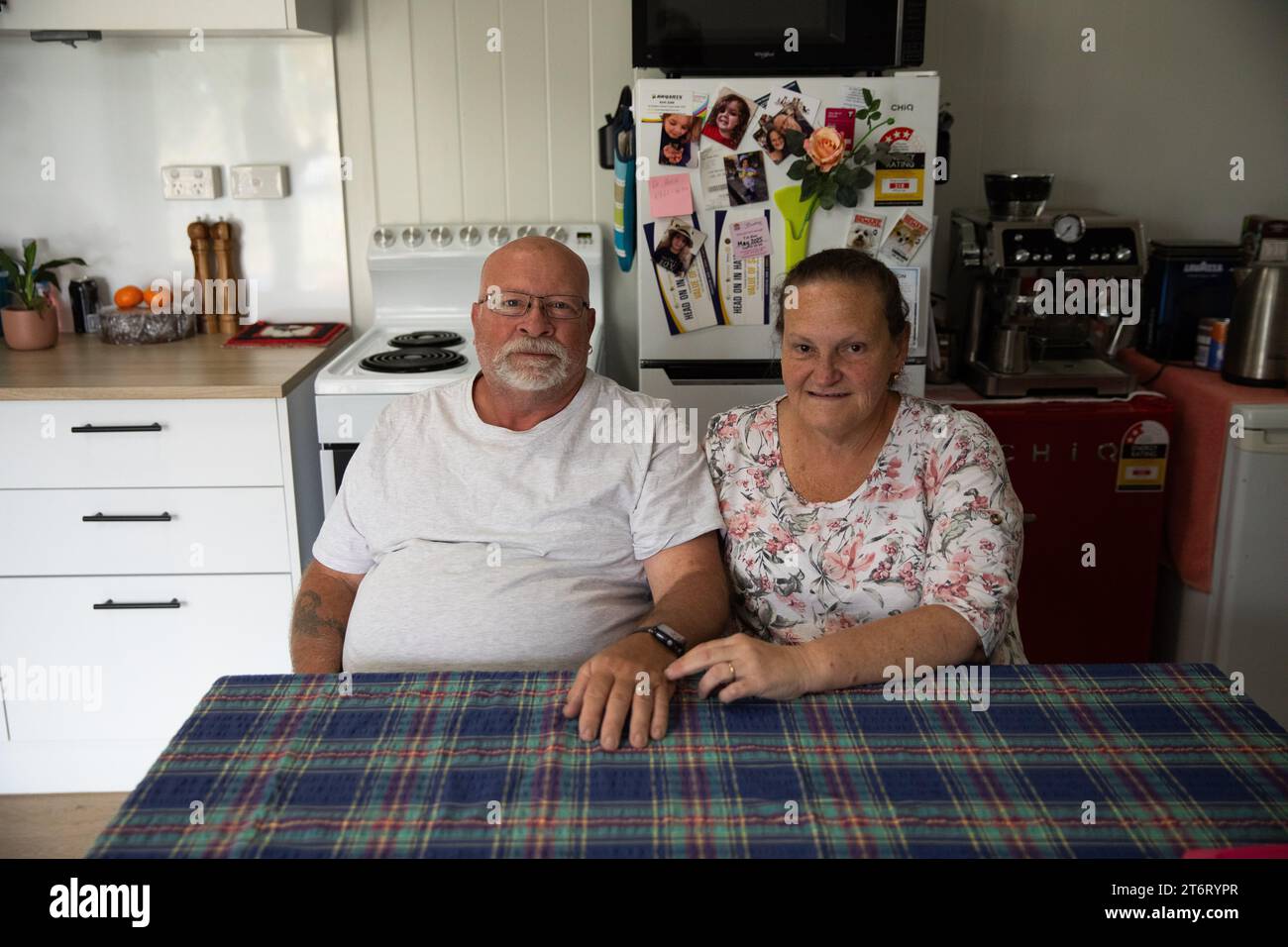 Brian and Lesley Smith in their pod in Eugowra, NSW, Monday, November 6 ...