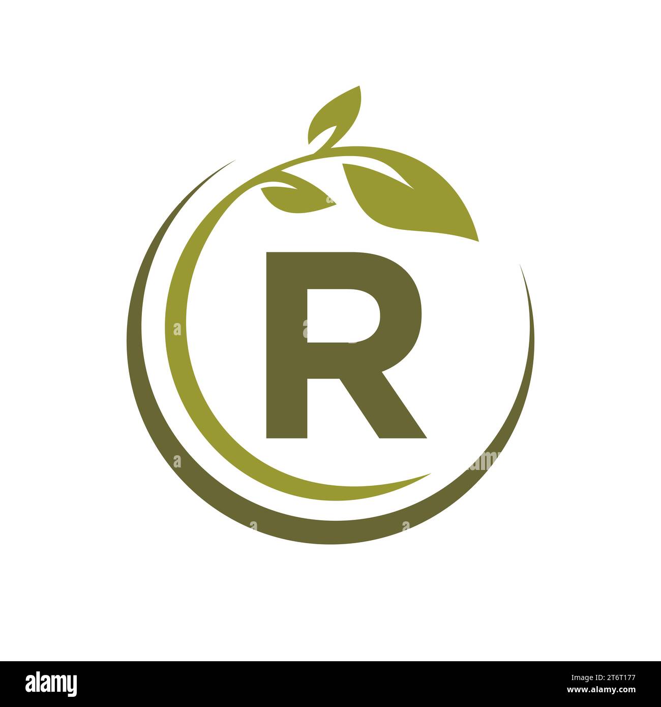 Eco Leaf Logo On Letter R Vector Template Stock Vector Image & Art - Alamy