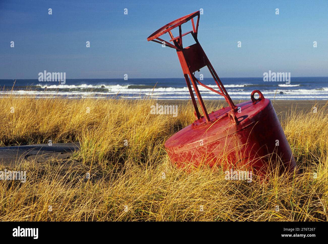 Red buoy, Long Beach, Washington Stock Photo - Alamy
