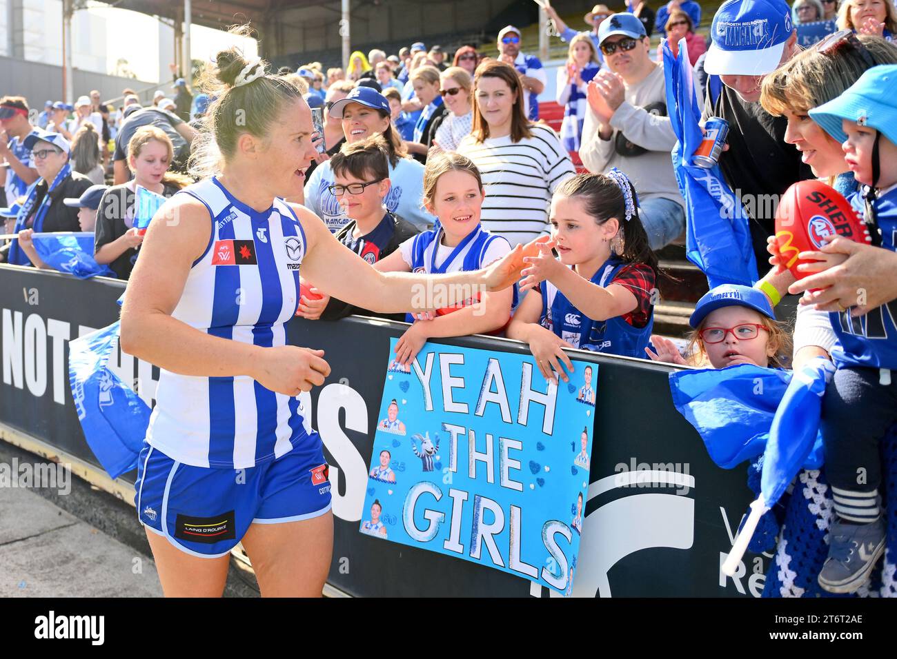 Emma Kearney of the Kangaroos celebrates following the AFLW Qualifying ...