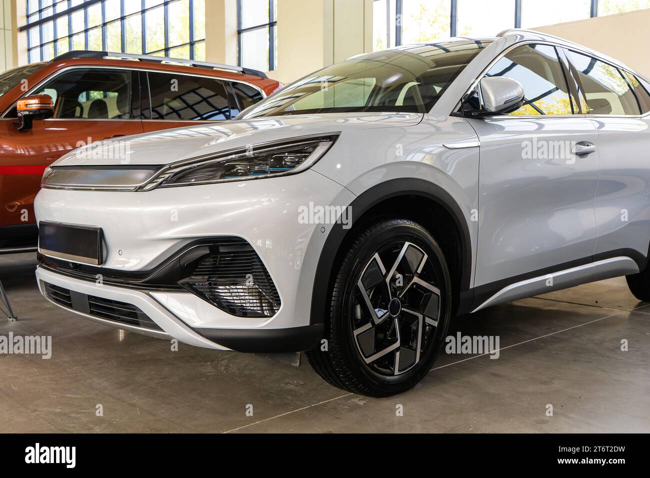 The car of the future is a modern technological car with an electric ...