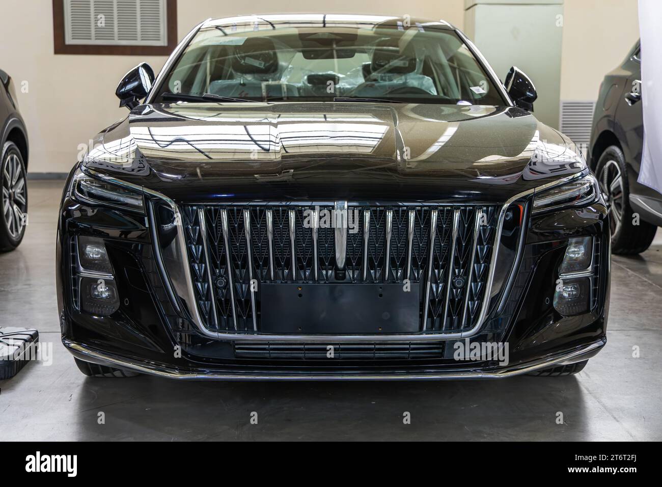 The car of the future is a modern technological car with an electric ...